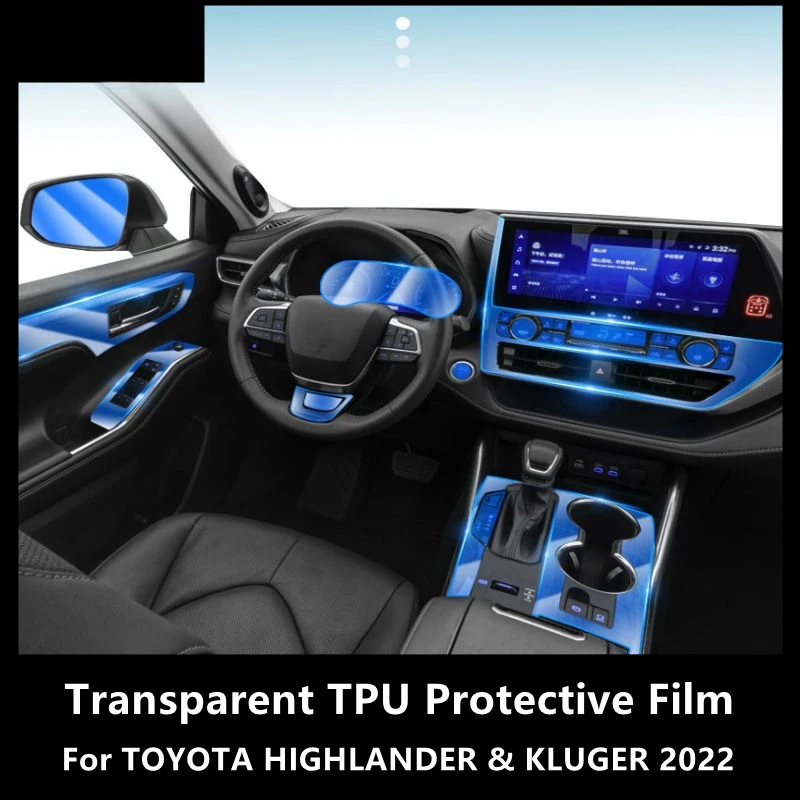 For-TOYOTA-HIGHLANDER-KLUGER-2022-Car-Interior-Center-Console-Transparent-TPU-Protective-Film ...