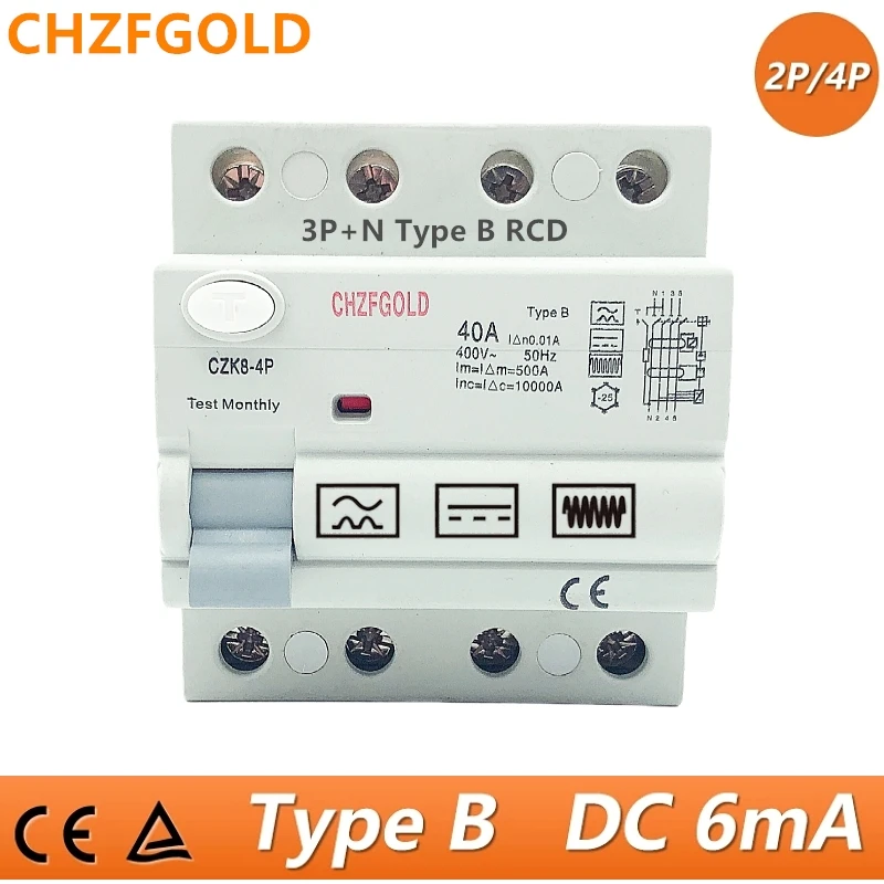 AC A B Type RCCB RCD ELCB 230/240V 2P 4P Type AC A B RCCB Price ...