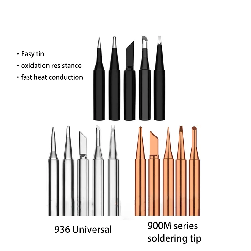 5Pcs/set Soldering Solder Iron Tips Tip 900M-T for 933.376.907.913.951 ...