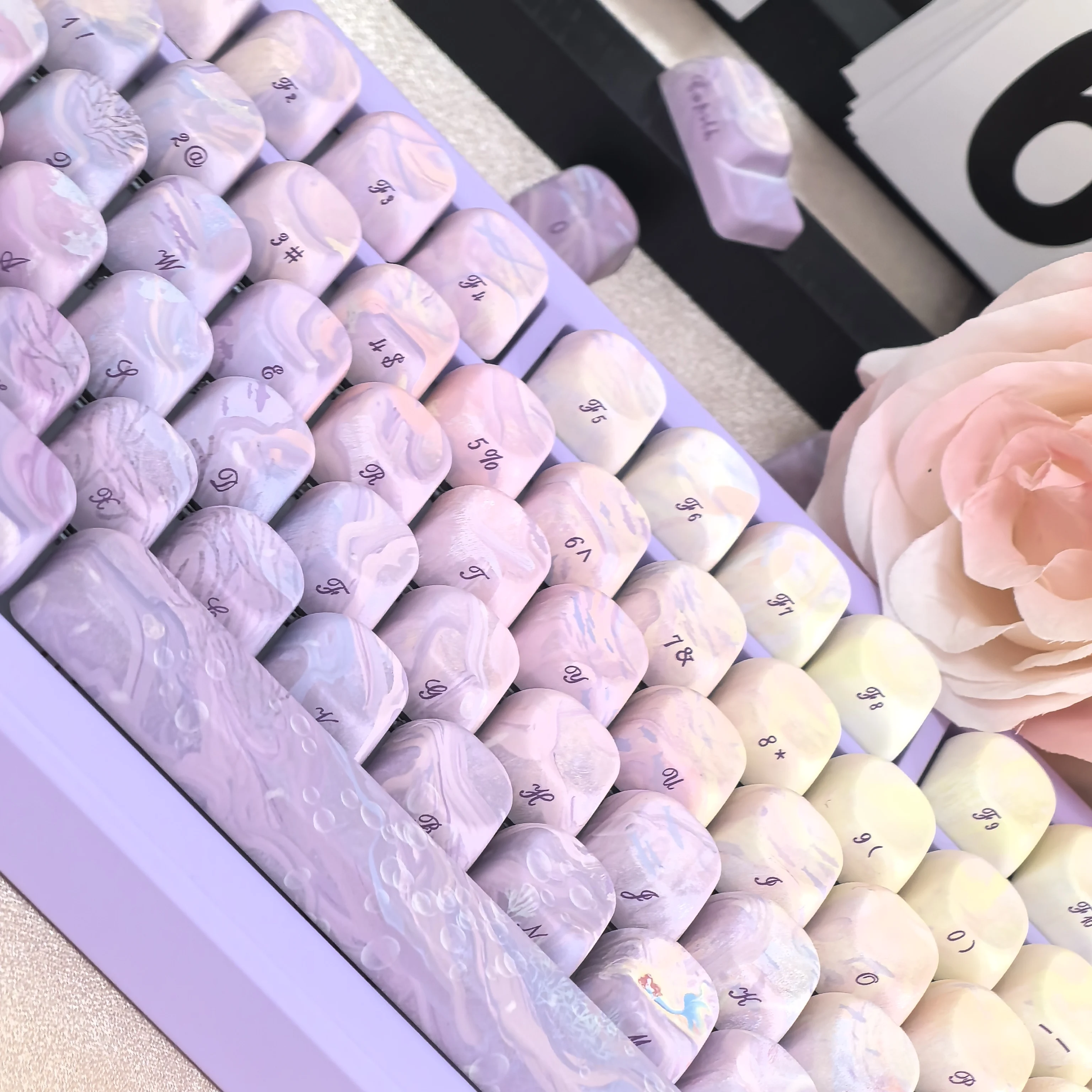 Purple-Keycap-Mermaid-Fall-Theme-Gradient-Diy-Pbt-Moa-Cherry-Light ...