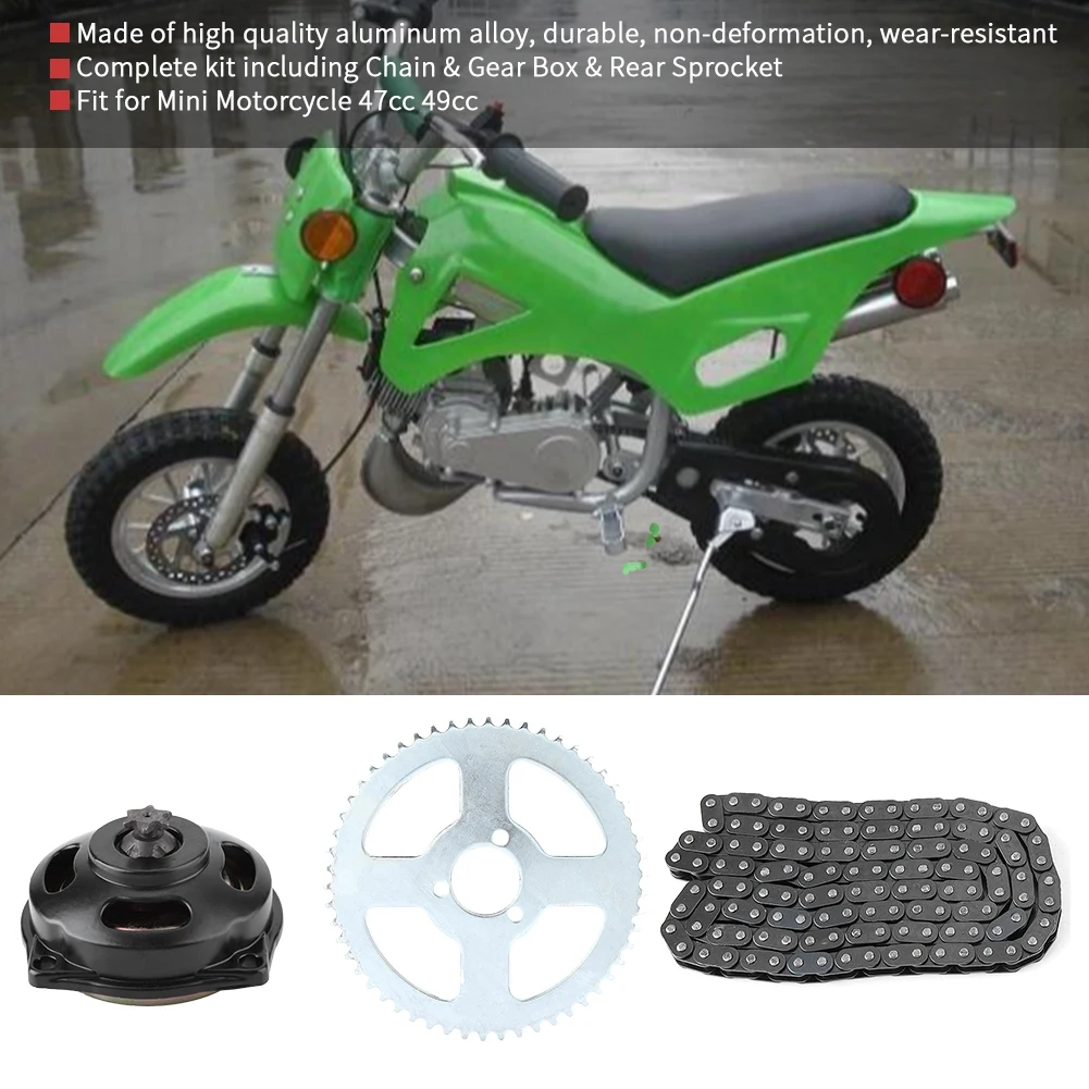 Mini-Moto-47cc-49cc-Drive-System-T8F-25H-138-links-loops-Chain-with ...