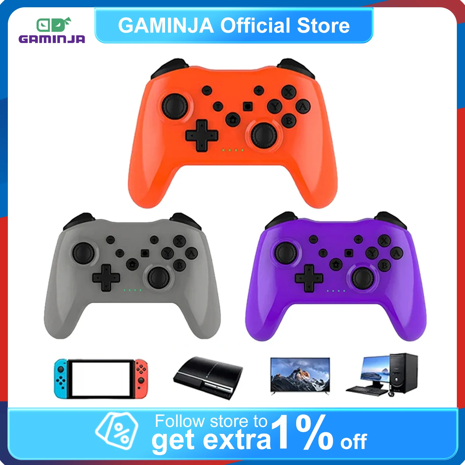 GAMINJA-mando-inal-mbrico-Rocker-de-360-sin-latencia-Bluetooth-Joystick ...