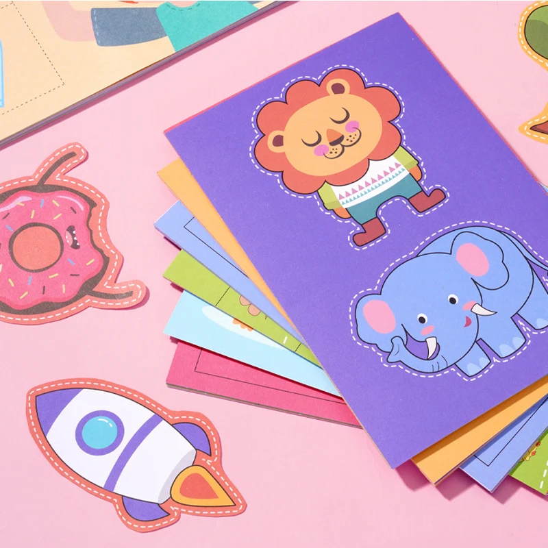 48pcs Paper-Cut Set DIY Paper Skills Activity Cutting Book Kids Crafts ...