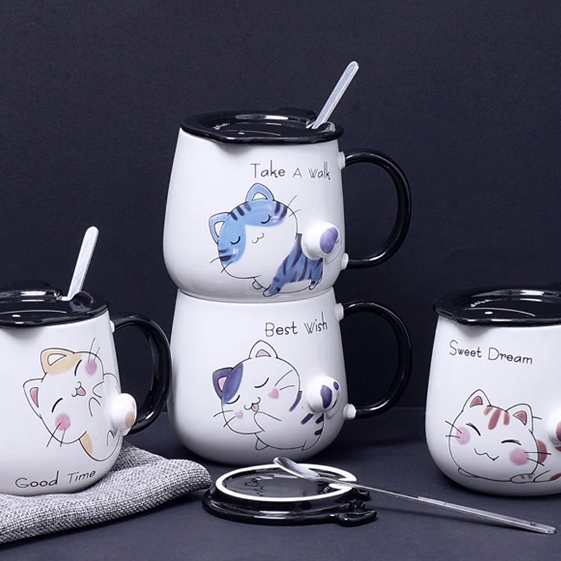 2022-New-Ceramic-Cat-Coffee-Mug-Creative-Tea-Milk-Animal-Cups-With ...