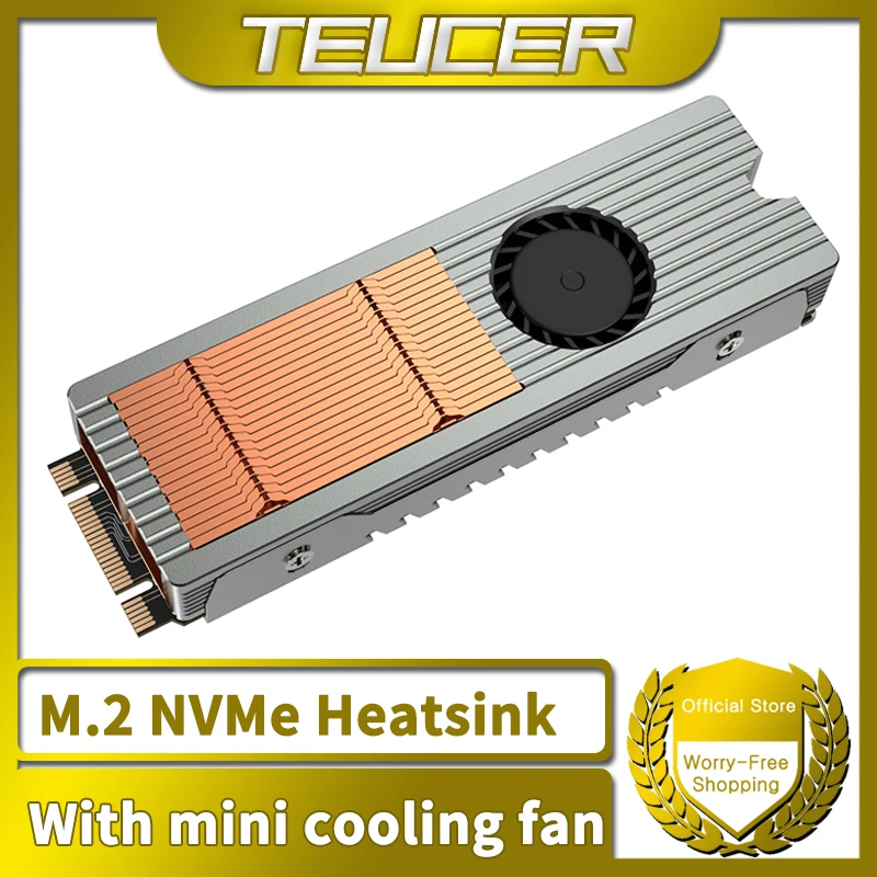 TEUCER-M-2-NVMe-Radiator-2280-SSD-Air-Cooled-Heat-Sink-Heatsink-Copper ...