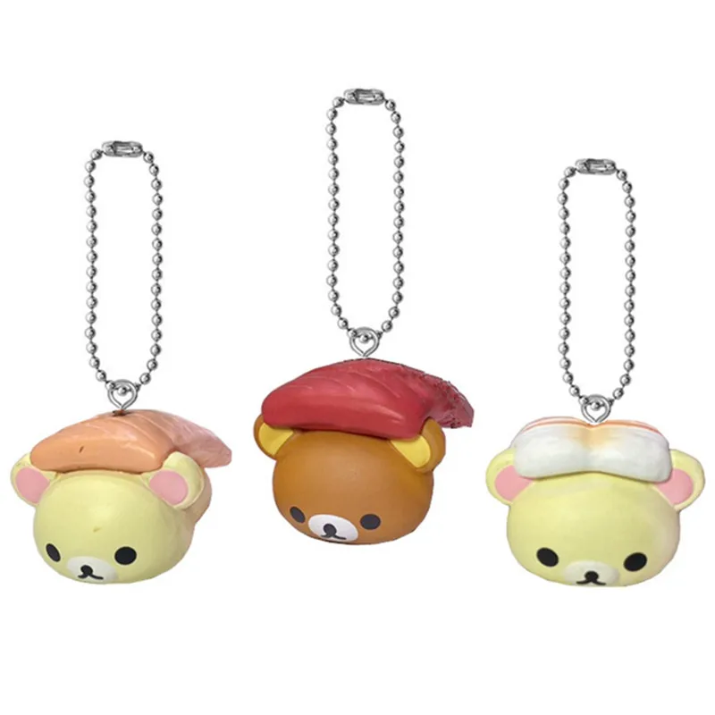 Rilakkuma Sushi Keychain Korilakkuma Bear Key Ball Chain Anime Cartoon ...