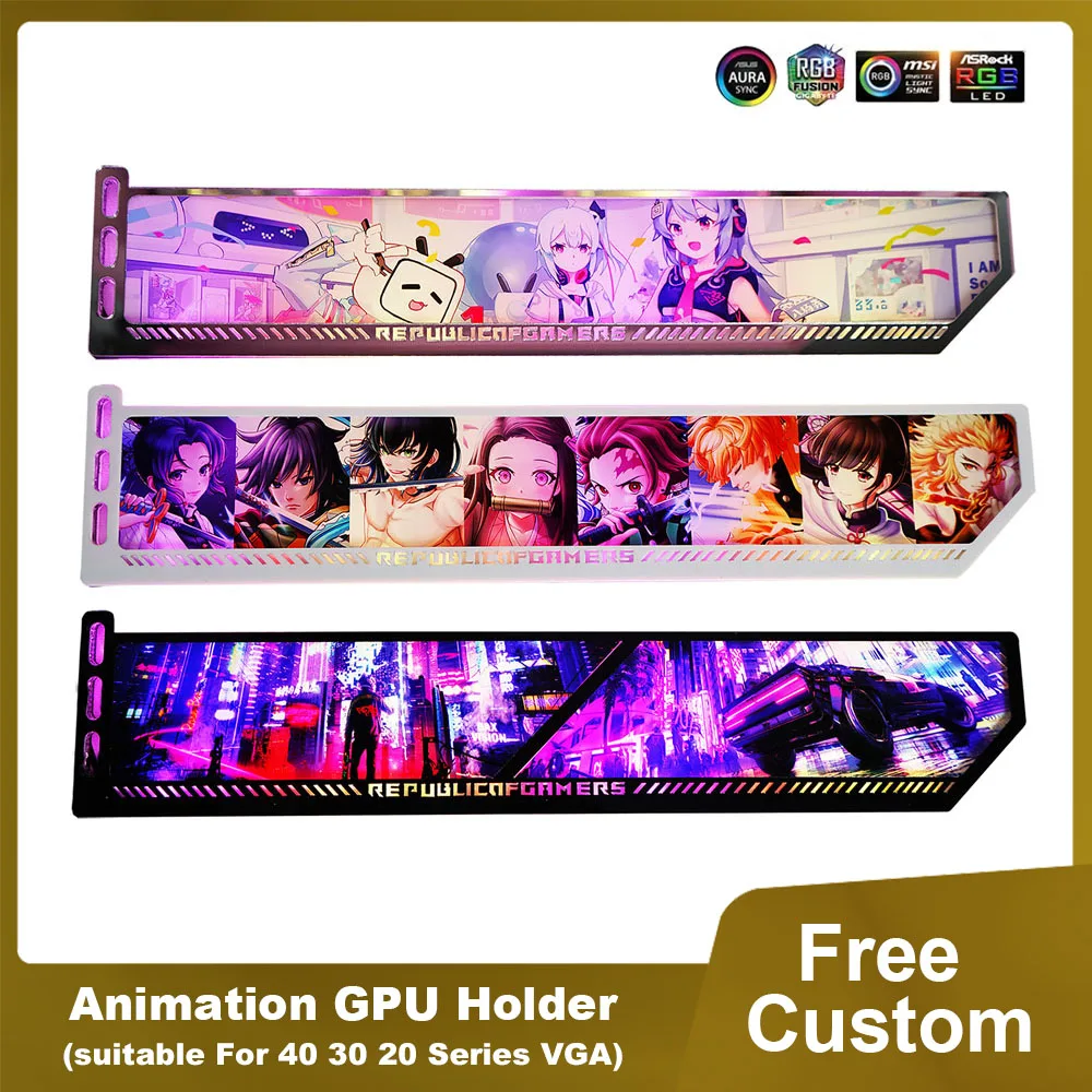 MOD RGB Placa Gráfica Suporte 3090 4090 Animação GPU Titular, DIY Gamer ...