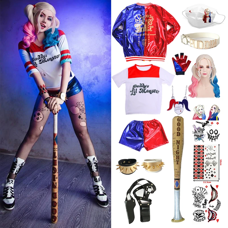 Adult Women Harleen Quinzel Cosplay Costumes харли квинн Halloween ...