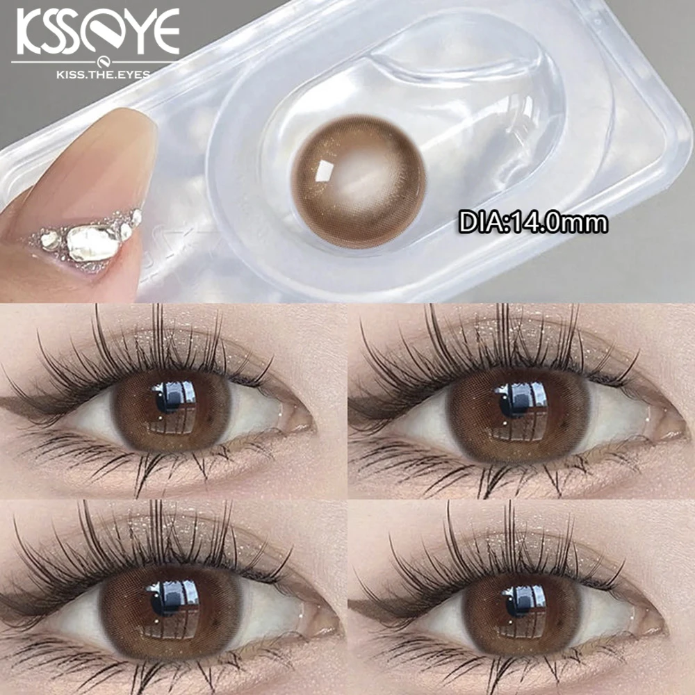 Ksseye 1 Pair Natural Color Contact Lenses For Eyes With Myopia Diopter ...
