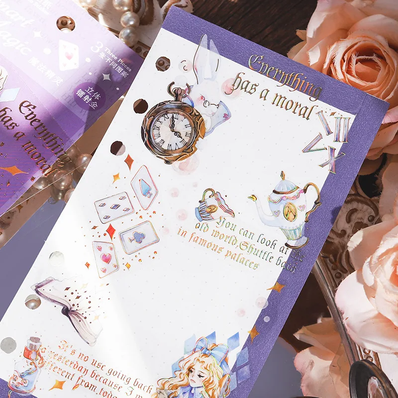 3PCS Retro Pinup Decorative Pvc Shiny Sticker Pack Cute Magic Elf ...