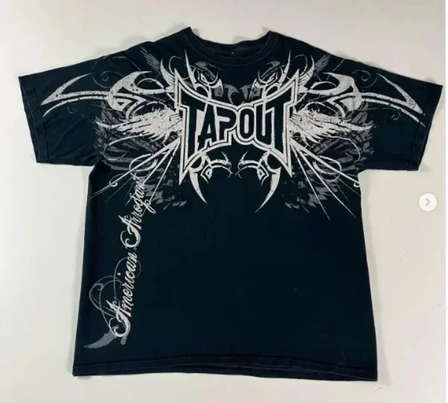 Street-Fashion-Tapout-T-shirt-Y2K-Men-s-Hip-hop-Letter-Pattern-Printed ...