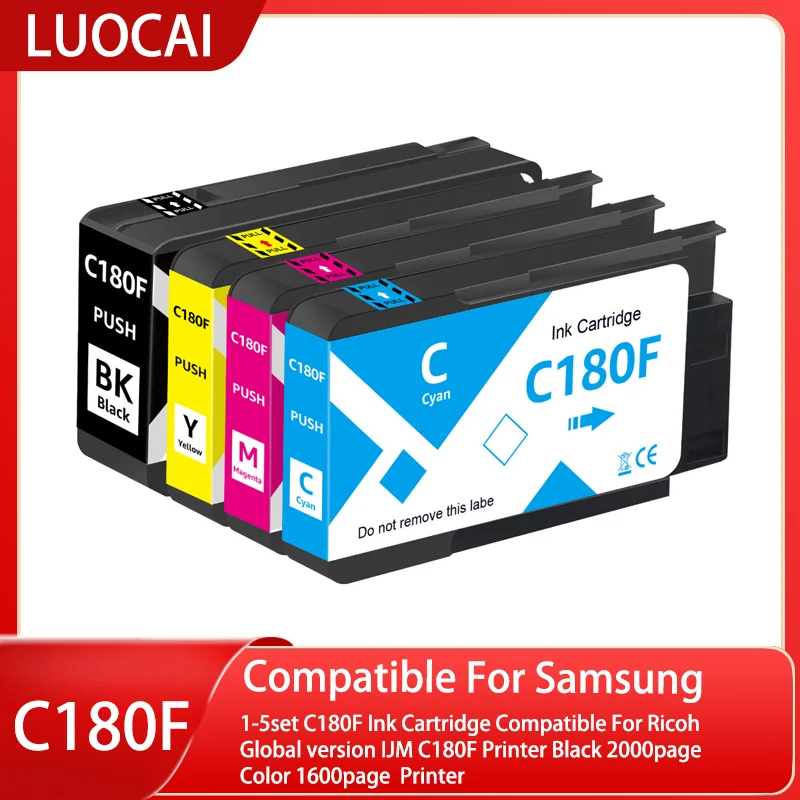 1-5set C180F Ink Cartridge Compatible For Ricoh Global version IJM ...