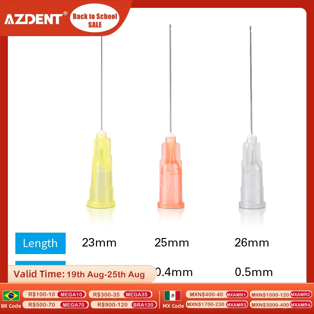 100PCS-Pack-AZDENT-Dental-Root-Canal-Irrigation-Needle-Endo-Flushing ...