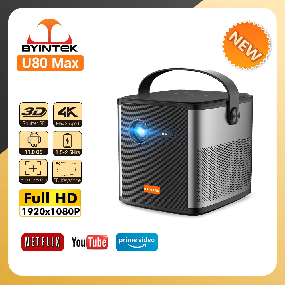 BYINTEK-U80-Max-DLP-Mini-Projector-Full-HD-1080P-Support-3D-Android-11 ...