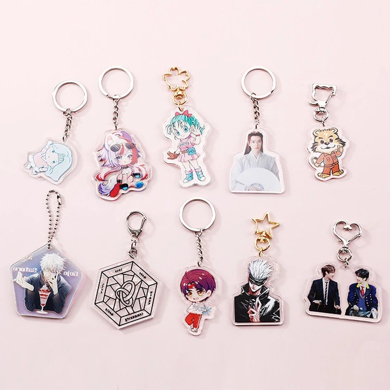 Custom Epoxy Acrylic Keychains Clear Charms Cartoon Photo Anime Cute ...