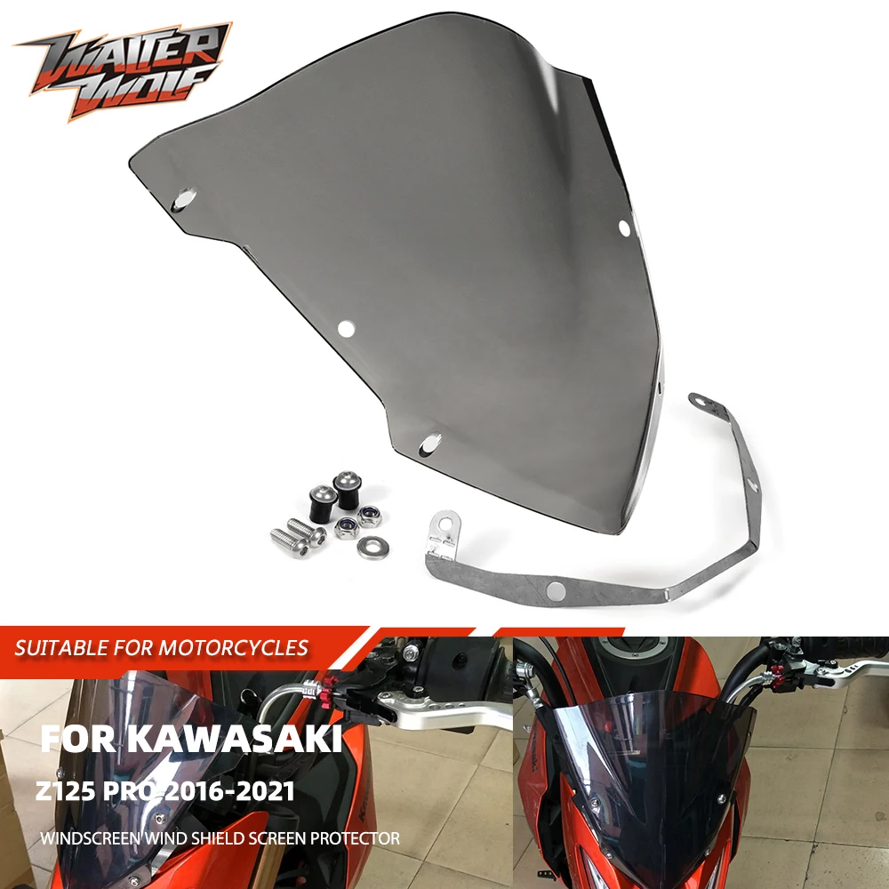 For Kawasaki Z125 Pro BR125 Motorcycle WindScreen Screen WindShield 125 ...