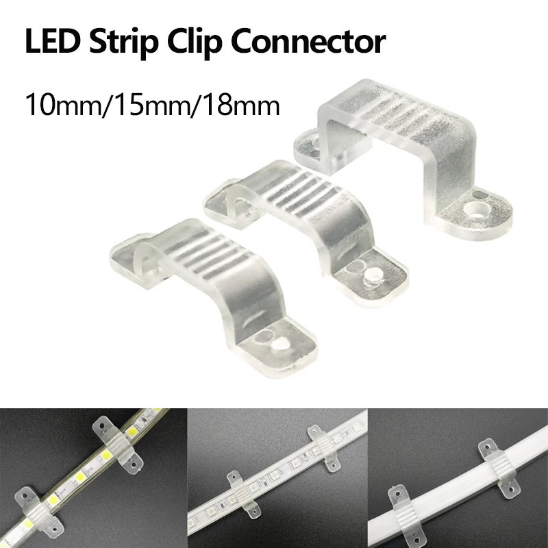 8mm-10mm-12mm-15mm-18mm-LED-Strip-Clip-Connector-10PCS-30PCS-50PCS ...
