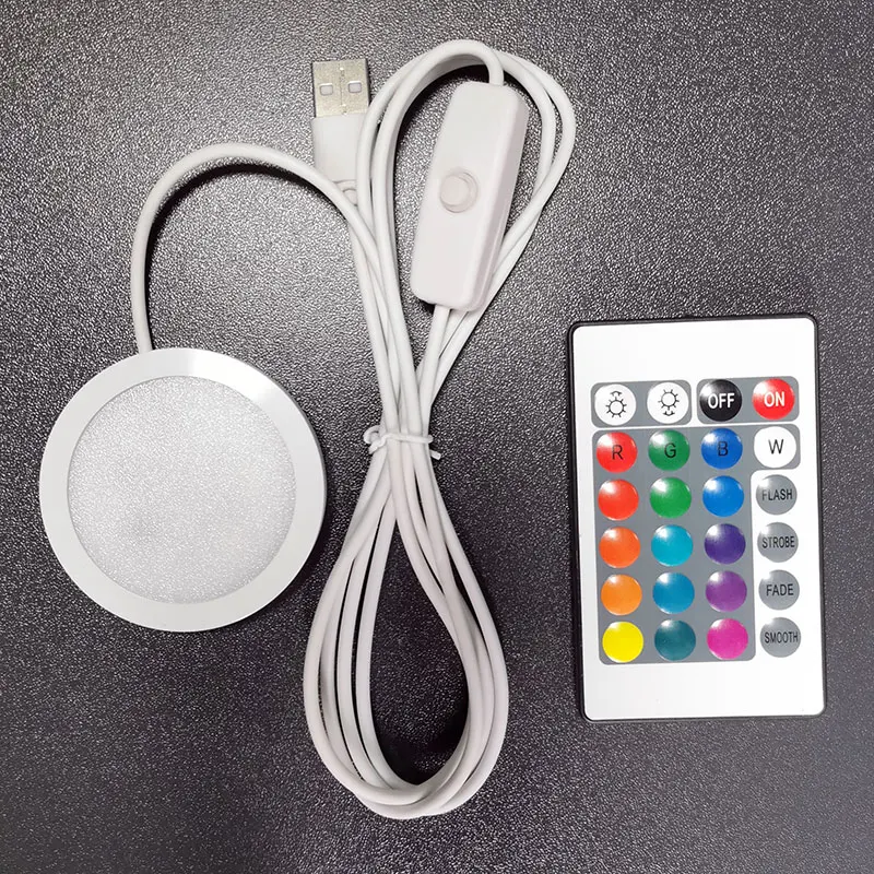 USB-5V-RGB-Spotlight-3W-5W-Surface-Installation-Remote-Controller-LED ...