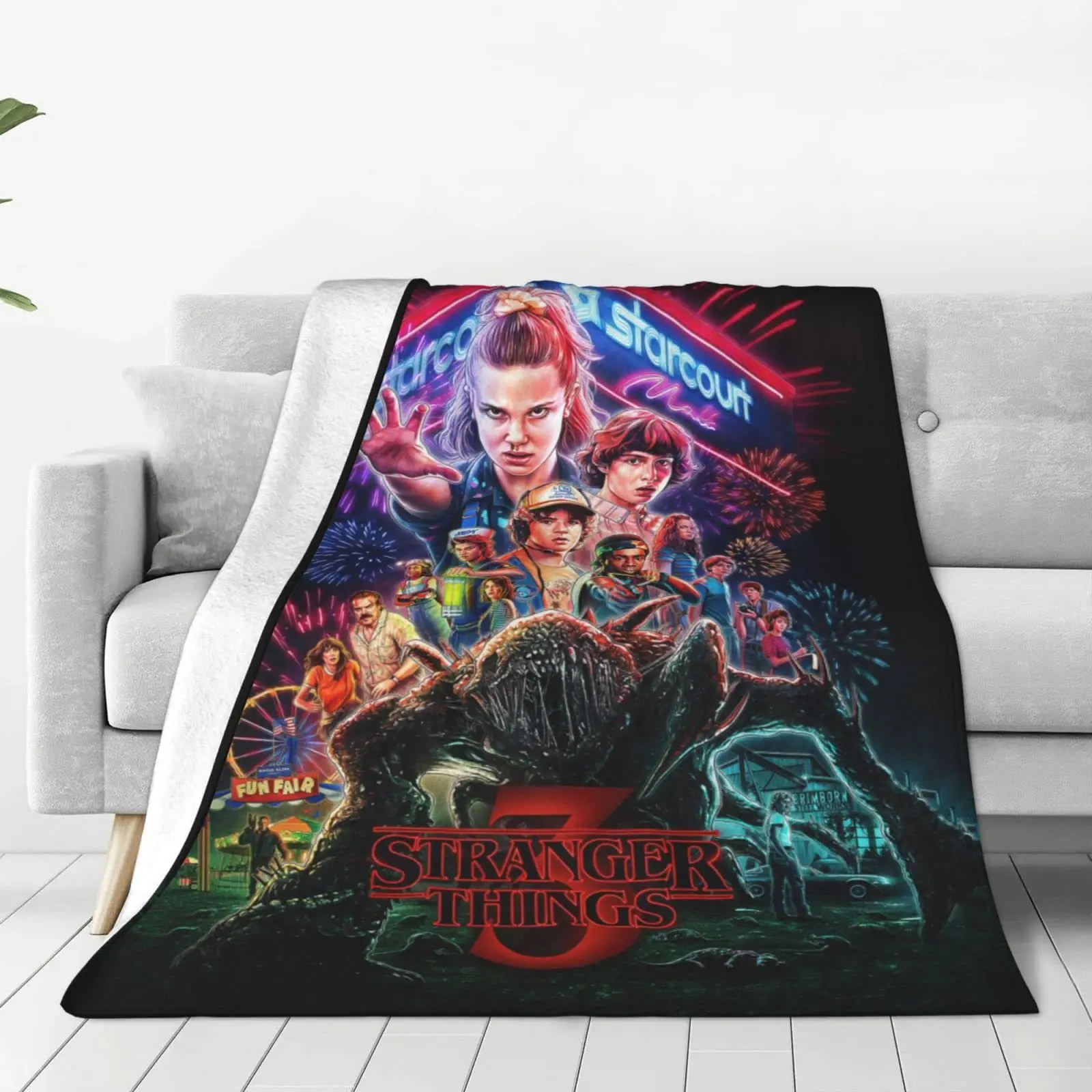 Tv Series Stranger Things Blanket Soft Flannel Blanket Autumn And ...