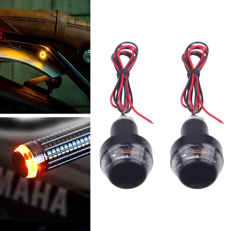Motorcycle Grip Turn Signal 2PCS Hand Grip End Blinker for 22mm ...