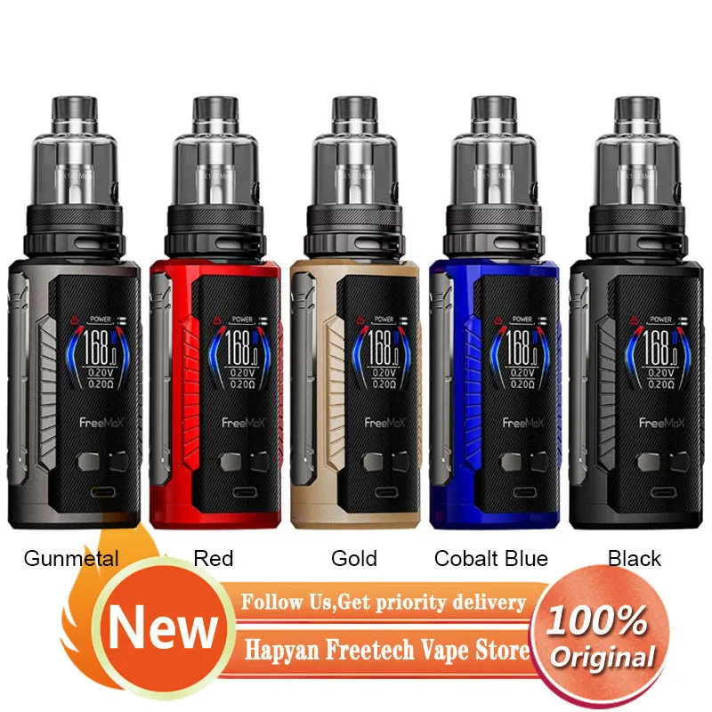 Original Freemax Maxus Max Pro Kit 168W Box MOD Vape 5ml Maxus DTL Pod Tank Fit MX1 MX2 Mesh ...