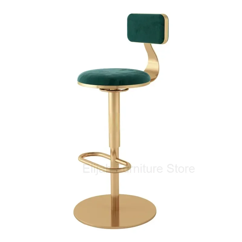 Modern-Golden-Bar-Stool-Lounge-Chair-Height-Living-Room-Lifting-High ...