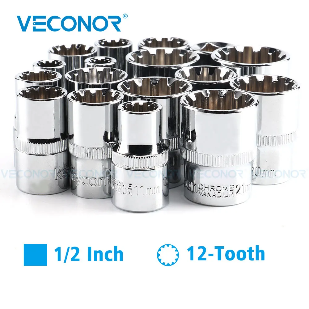 8-22mm Socket Adapter Wrench Adapter 1/2"(12.5mm) Square Drive Drill ...