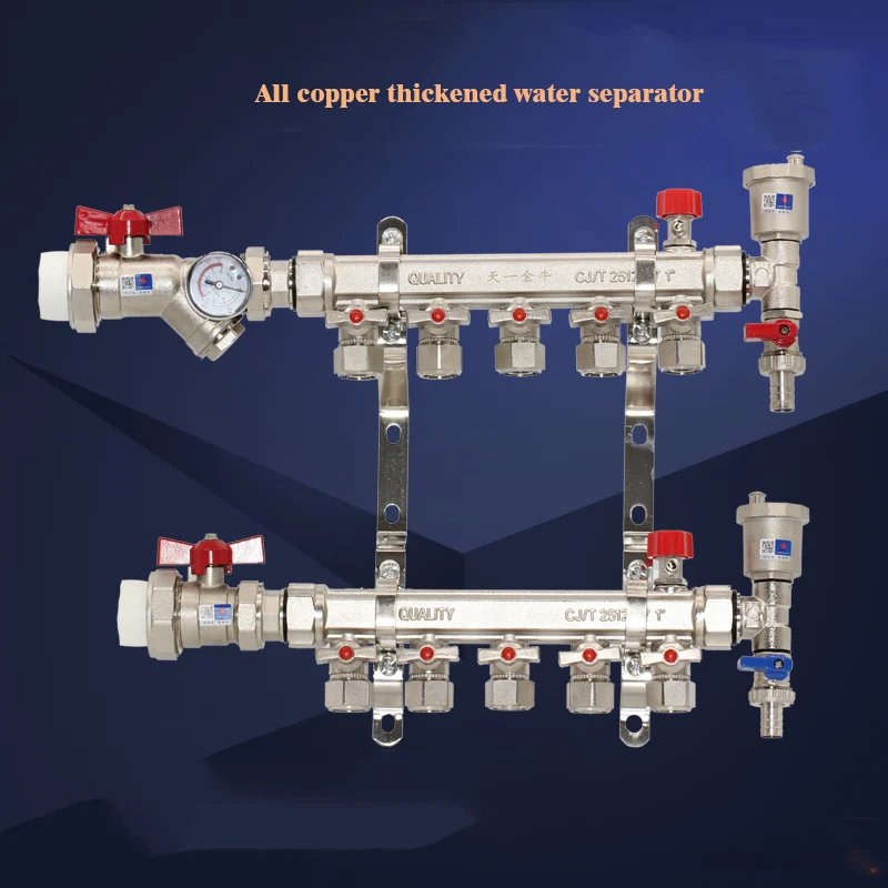 Copper-Floor-Heating-Collector-and-Distributor-Large-Four-Way-Inlet ...