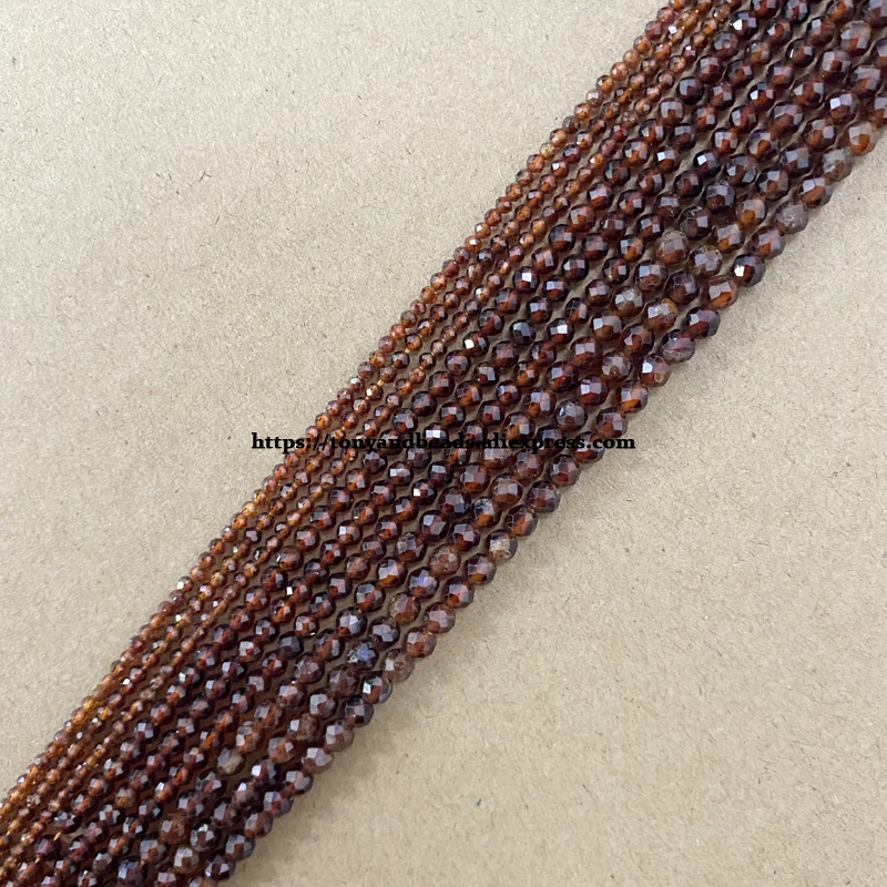Semi-precious-Stone-2-3-4MM-Small-Diamond-Cuts-Faceted-Red-Garnet-Round ...