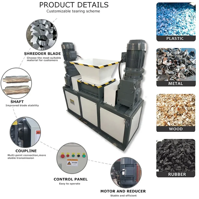 DB400-Life-Garbage-Small-Scale-Shredding-Machine-380V-Dual-Motor-Waste ...