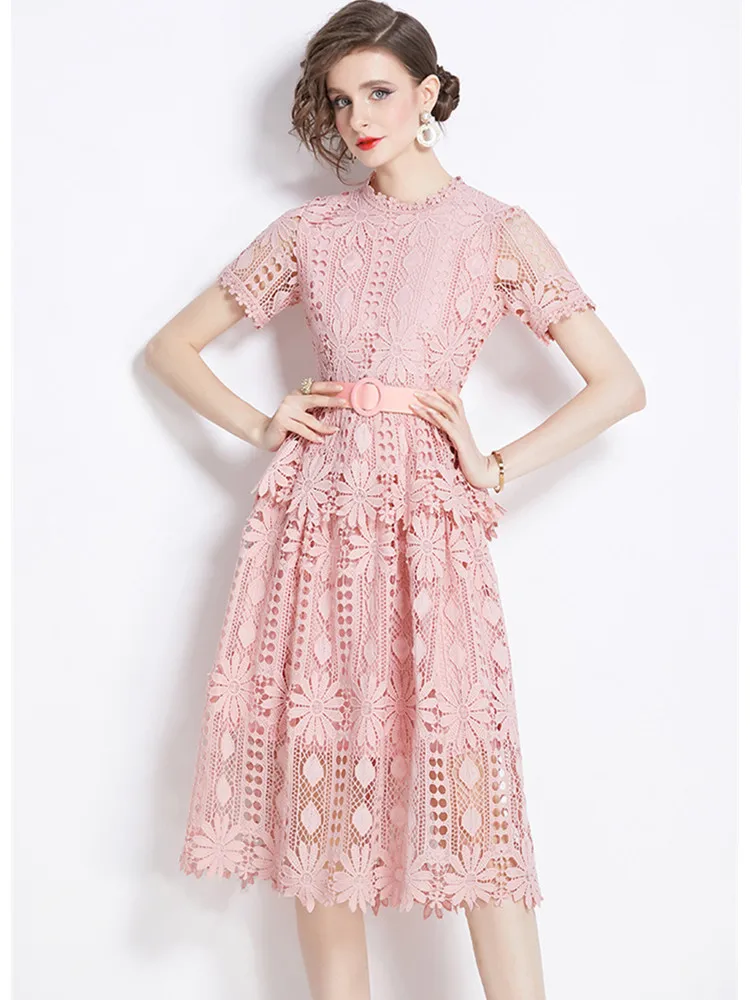 SMTHMA-New-Fashion-Elegant-Lace-Hollow-Out-Flower-Party-Dresses-Women ...