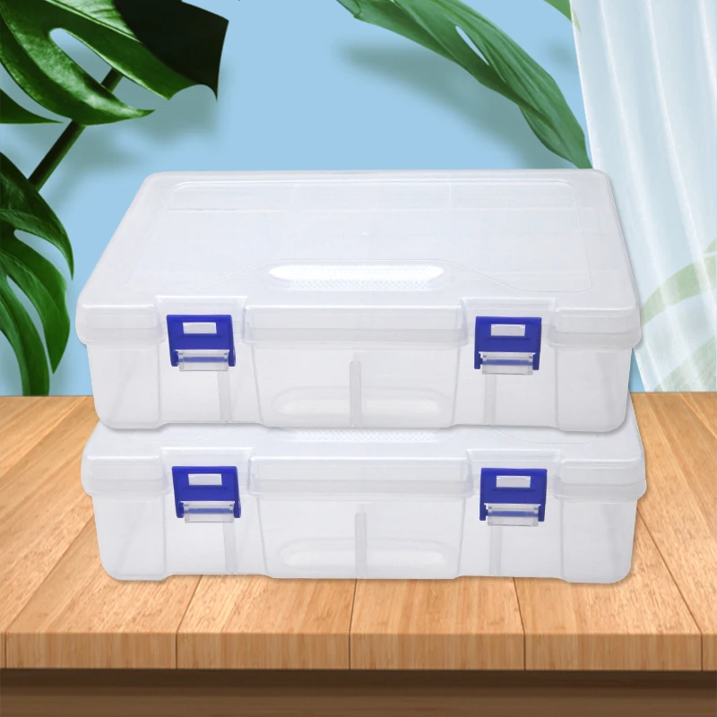 2-medium-size-transparent-plastic-boxes-with-no-grid-and-lock-buckles ...