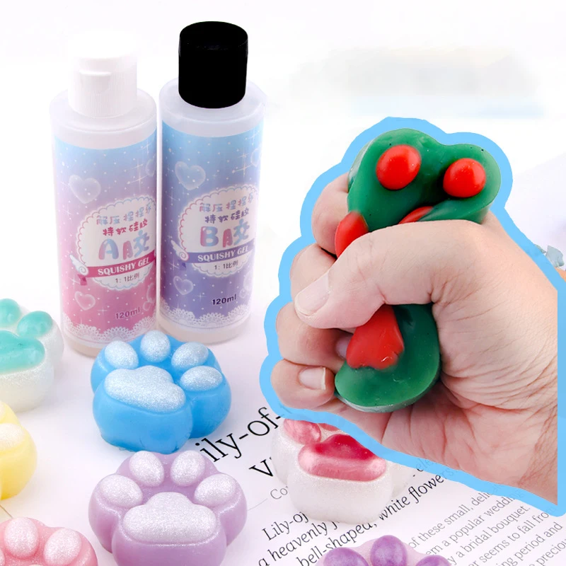 Epoxy Resin Glue Squishy Gel 1:1 AB Glue Soft Silicone Mold Supplies ...