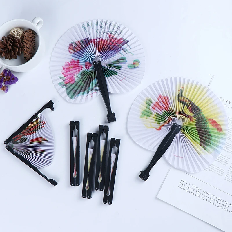 Elegant-Summer-Craft-Paper-Handheld-Fan-Chinese-Folding-Hand-Fan ...