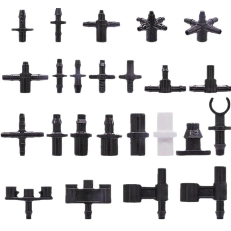 4/7mm Microtube Joint Connctors 1/4" Drip Irrigation Fittings Three Way ...