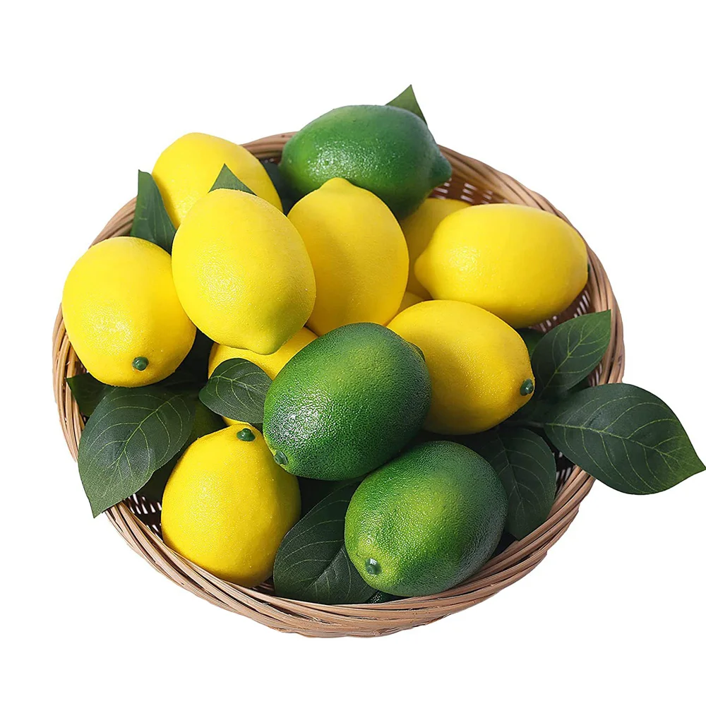 5Pcs-Artificial-Lemons-Vivid-Faux-Lemon-Plastic-Fake-Yellow-Lemons-for ...