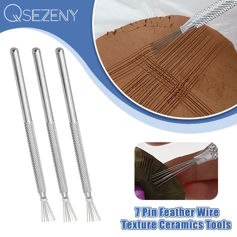 7-Pin-Feather-Wire-Texture-Ceramics-Tools-Polymer-Clay-Sculpting ...