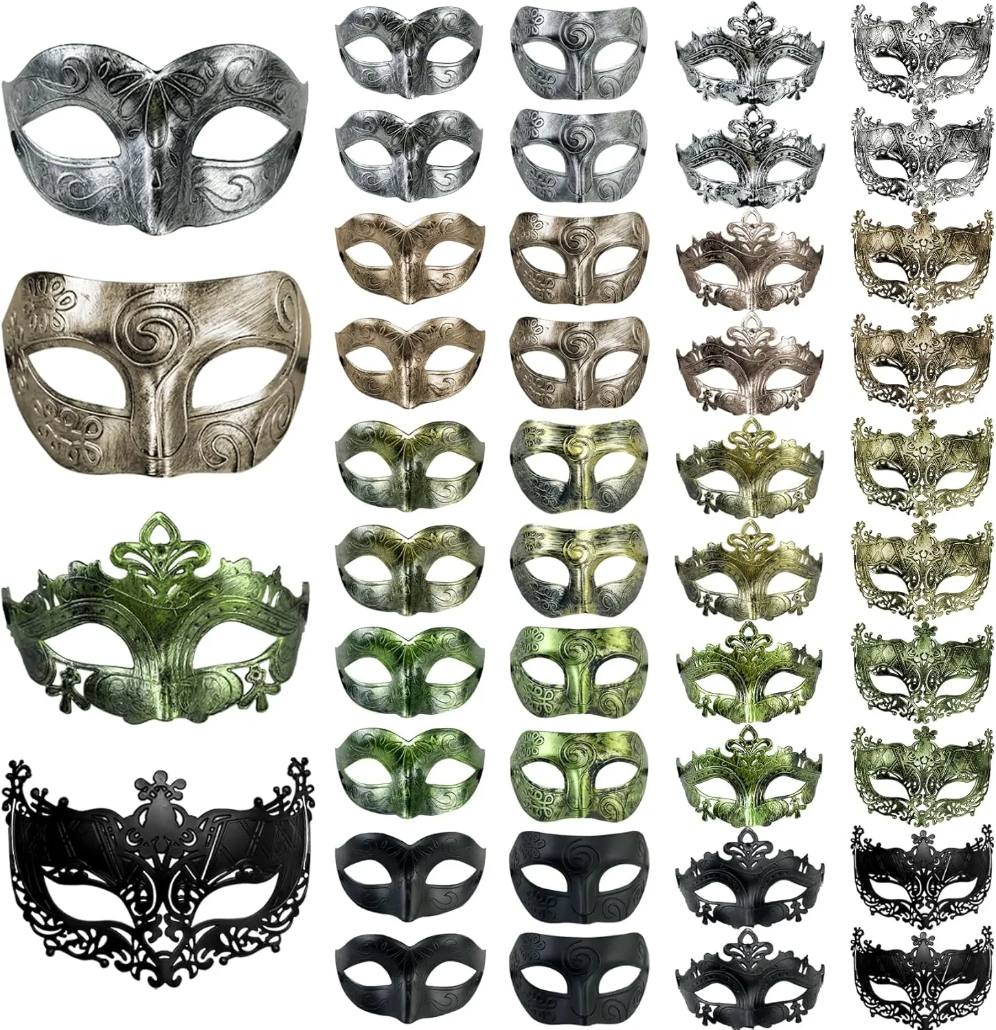 40 Pieces Masquerade Mask Vintage Antique Mask Venetian Party Masks for ...