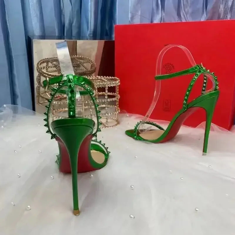 High-Quality-Red-Bottom-Sexy-and-Charming-One-line-Buckle-Rivet-Thin ...
