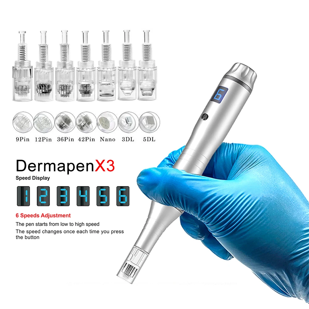 2022 Hot Sell Dermapen X3 6 Levels Blue Lcd Screenwith Screw Type ...