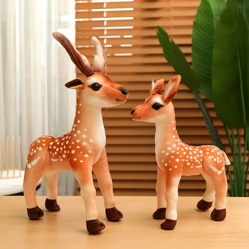 Super-Soft-35cm-Simulated-Plush-Standing-Sika-Deer-Dolls-Dolls-Throw ...