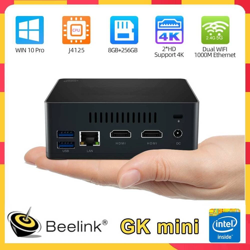 Beelink Gk Mini Intel Celeron J4125 Quad Core Mini Pc Ddr4 8gb 128gb ...