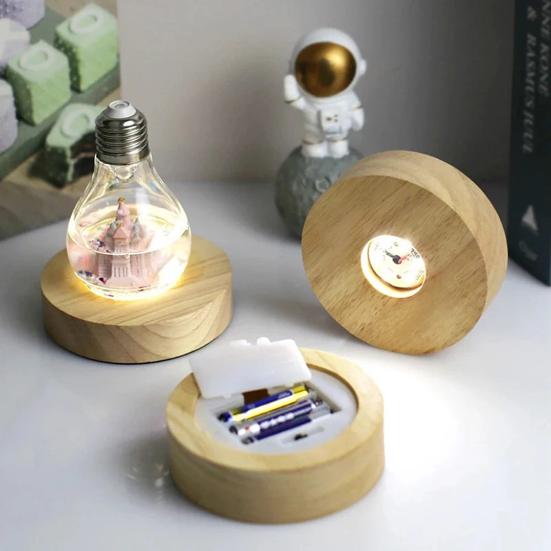 8cm-10cm-Round-Crystal-Ball-Wooden-Base-Led-Display-Stand-AAA-Battery ...