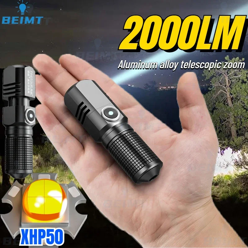 XHP50-2000LM-LED-Flashlight-USB-MINI-Torch-Rechargeable-Zoom-Fishing ...