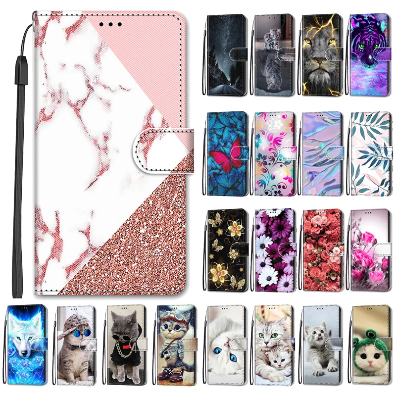 Flower Pattern Flip Case Para Motorola Carteira De Couro Casos De