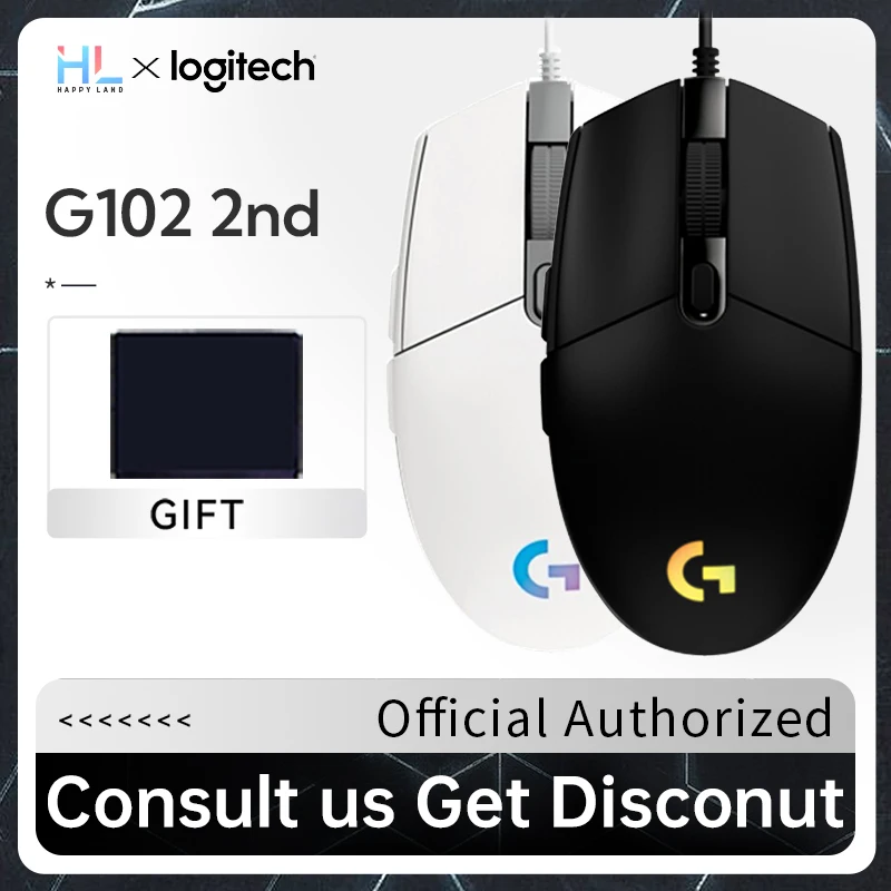 Logitech G102 (2 차) 유선 게임용 마우스 RGB USB PC 노트북 컴퓨터 인체 마이크 마우스, 게이머 기계식 사이드 버튼, G304 무선 ...