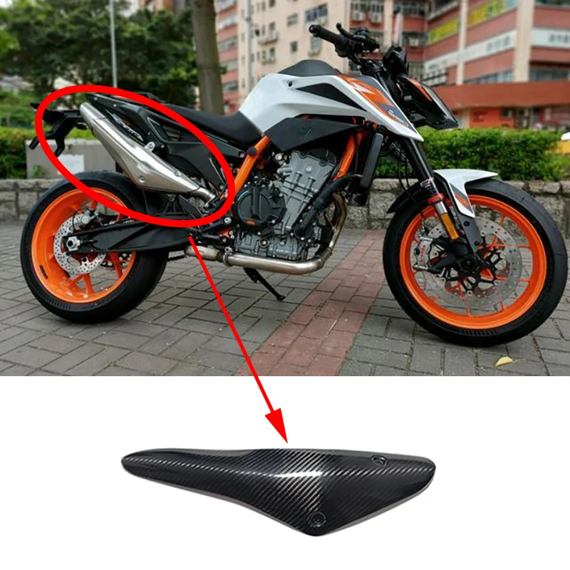 Motorcycle Exhaust System Middle Link Pipe Carbon Fiber Heat Shield ...