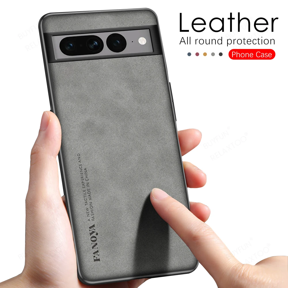 For Google Pixel 7 Pro Case Sheepskin Leather Silicone Phone Cover ...