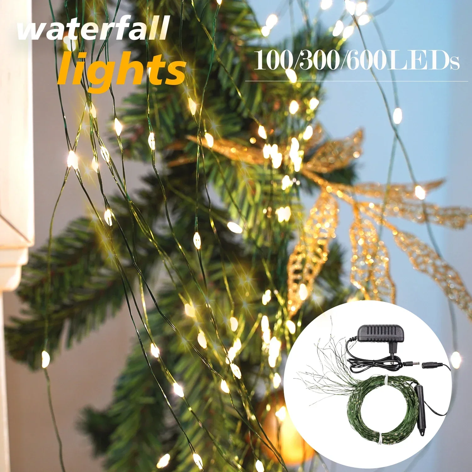 600LED-Branch-Lights-Garland-Christmas-String-Lights-Green-Wire ...