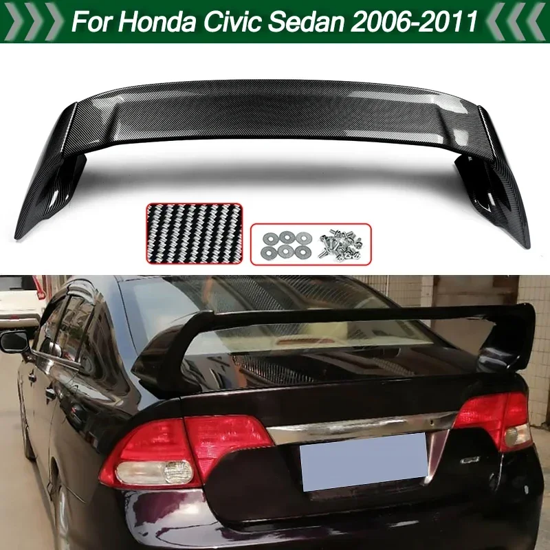 For-2006-2011-Honda-Civic-Sedan-4D-FD2-Mugen-Style-Black-Rear-Trunk ...